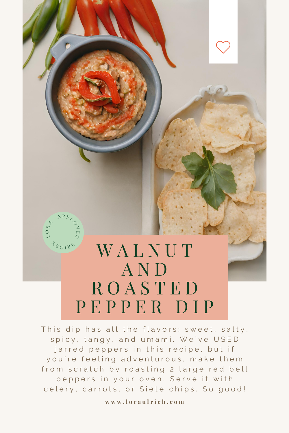 Walnut and Roasted Pepper Dip - Lora Ulrich